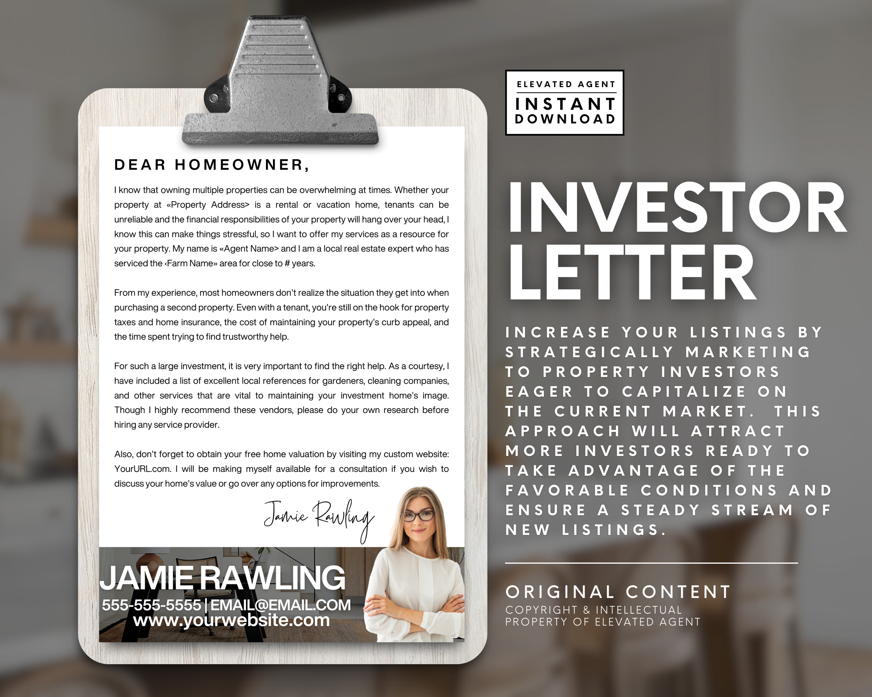 Classic Investor Property Letter – Elevated Agent Vault