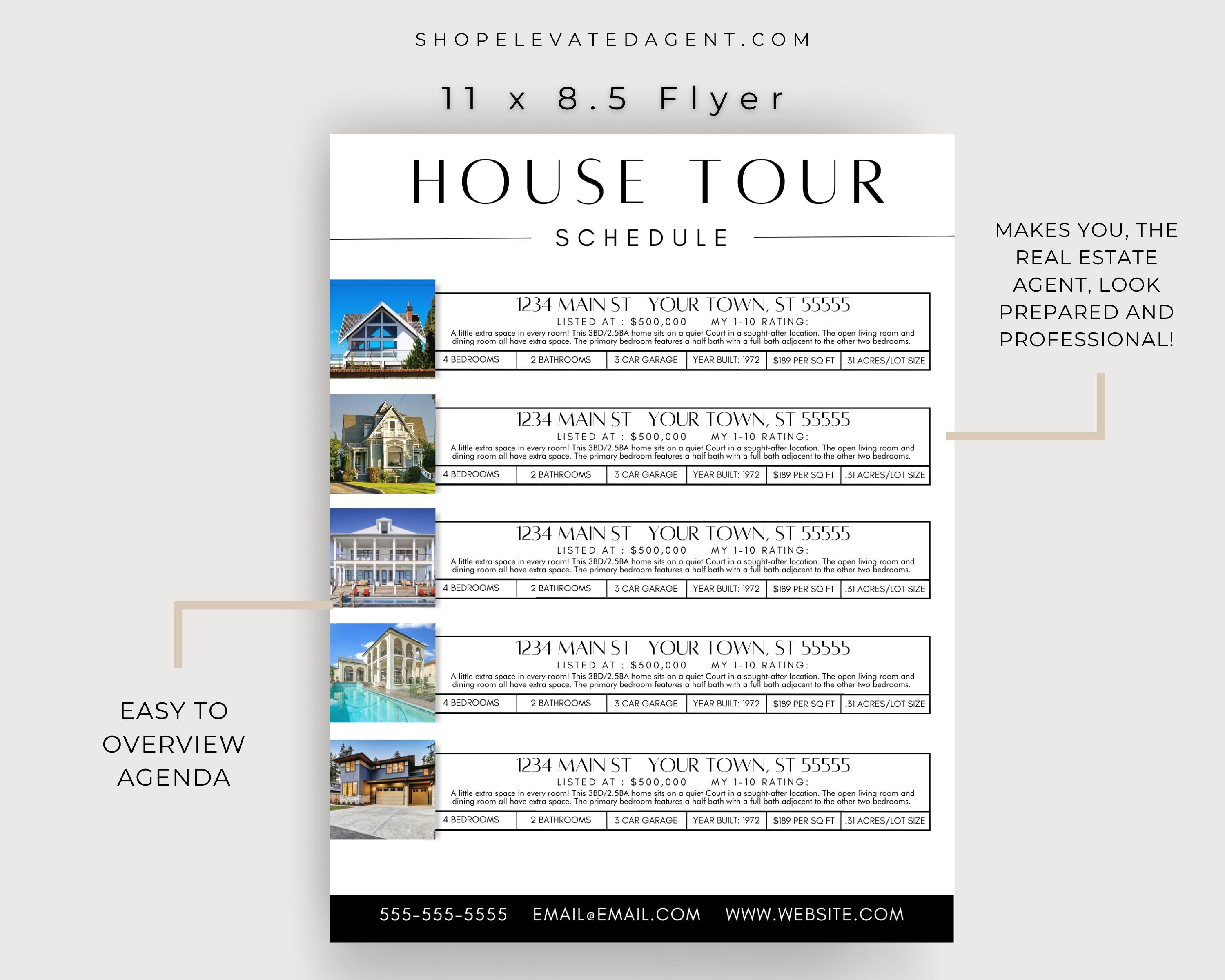 Real Estate Home Tour Schedule – Elevated Agent Vault