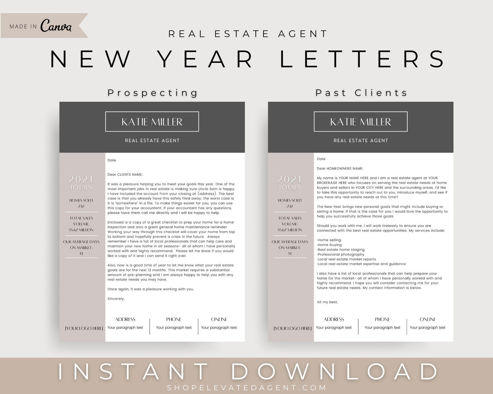 Real Estate New Year Letter – Elevated Agent Vault